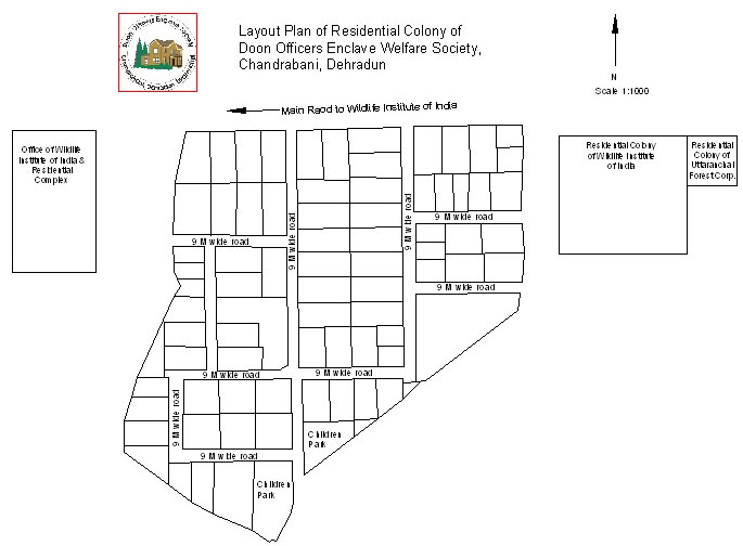 Location Layout of Doon Officers Enclave Welfare Soceity