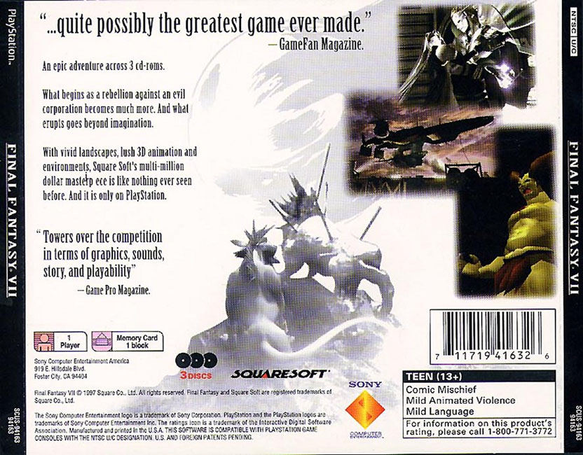 CD game insert Back