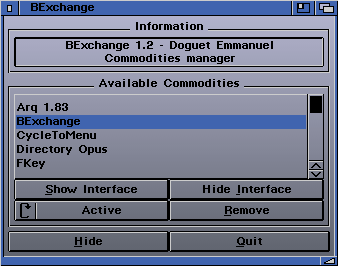 Figure 4:BExachange, note the BGUI interface
