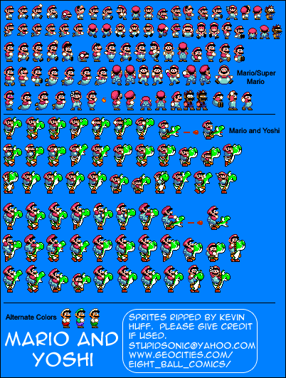 Mario Riding Yoshi Sprite