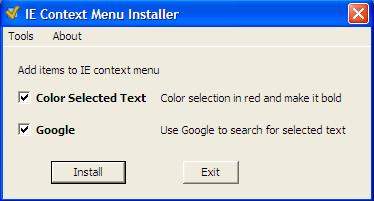 IE Context Menu Installer
