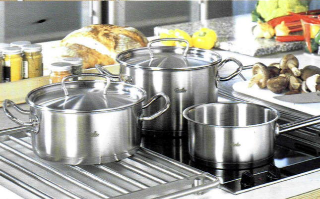 Stainless steel waterless cookware from Germany