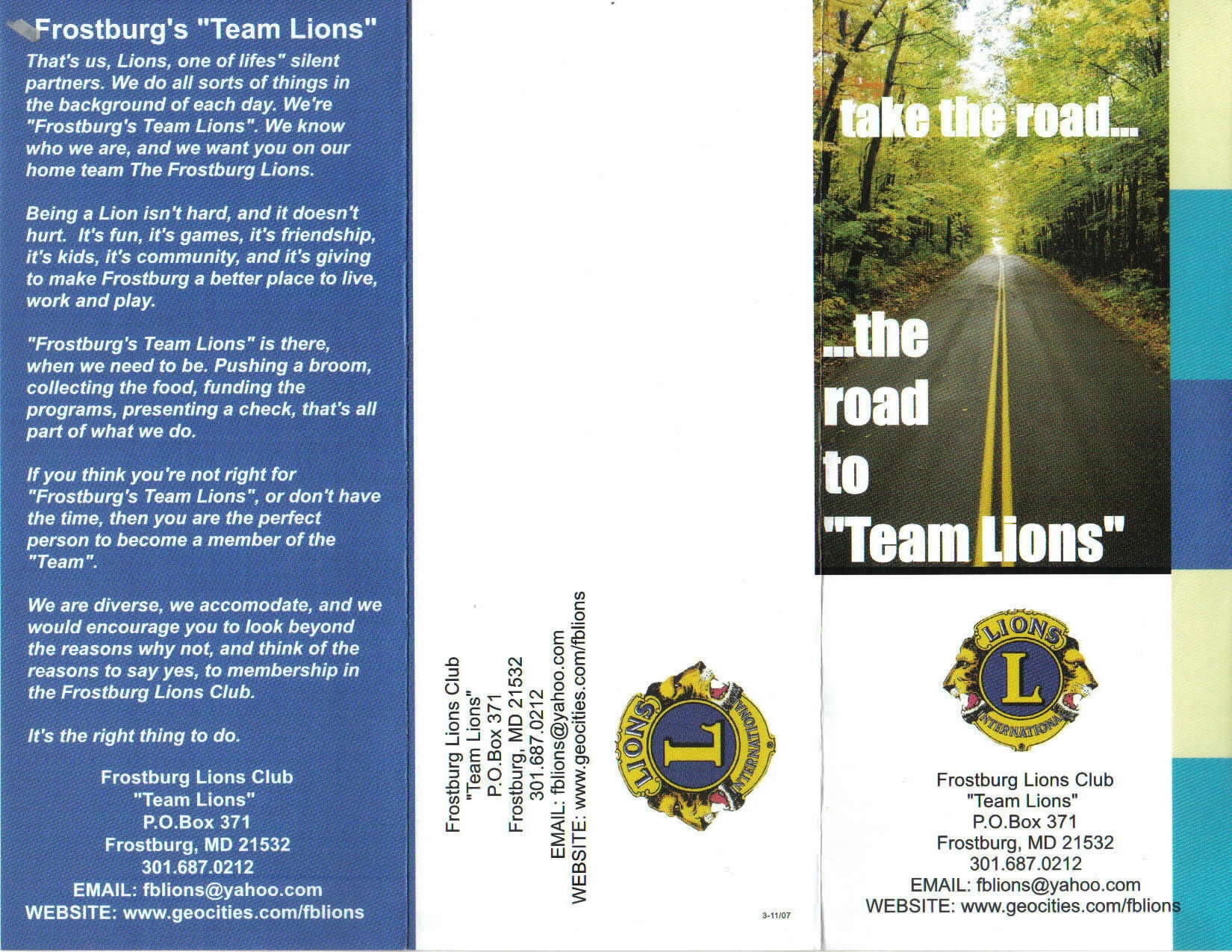 Frostburg Lions Club - Lions International Brochures