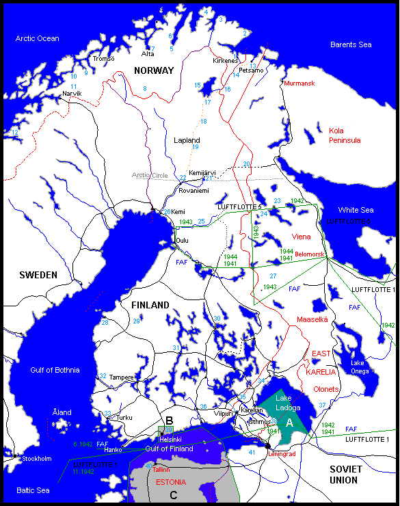 FMP - Luftwaffe Airfields and Operational Limits in Finland 1941 - 1944