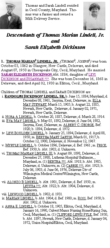 Thomas M Lindell Jr.Sarah E Dickinson