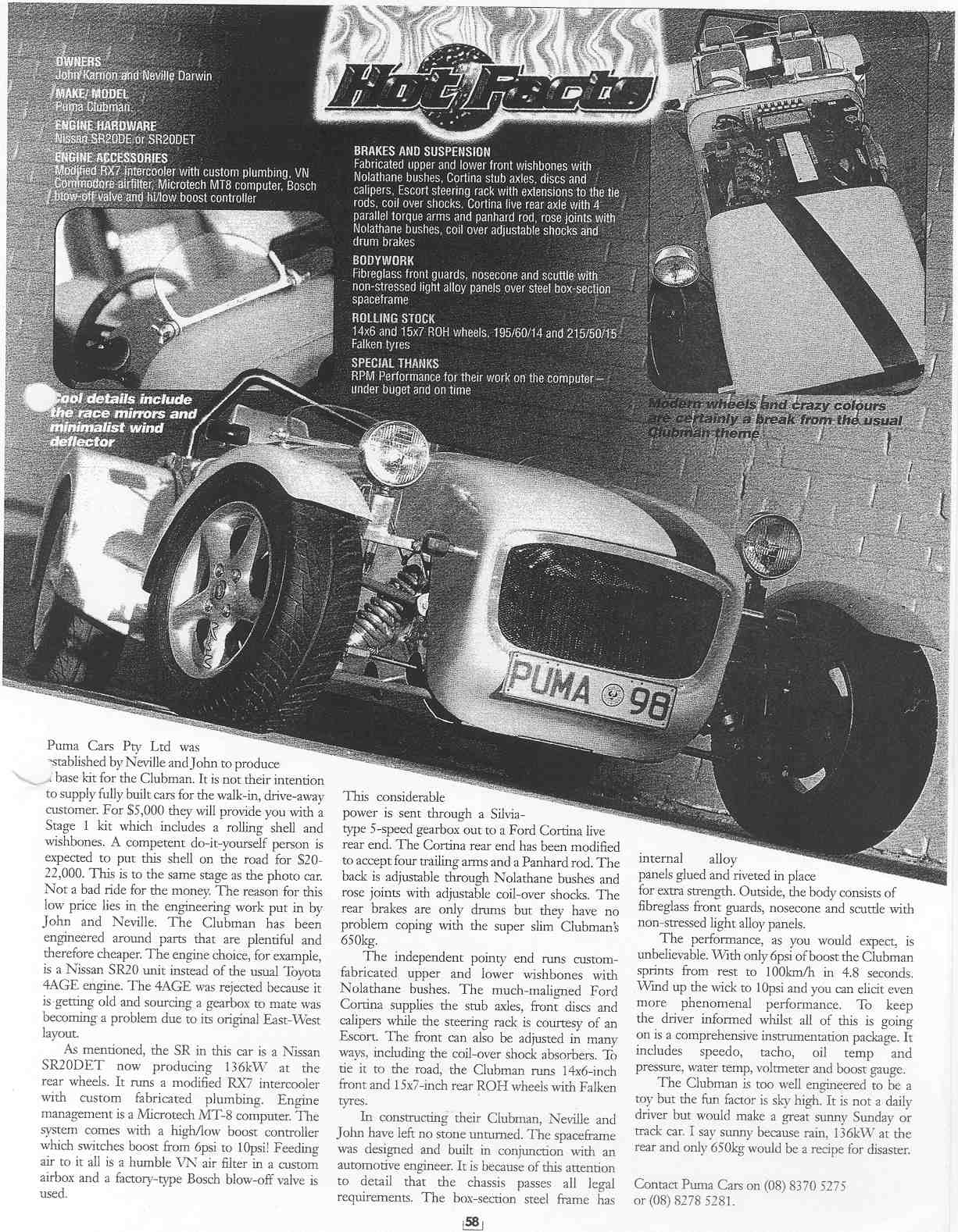 GREG's PUMA CLUBMAN BUILD