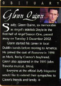 The Glenn Quinn Pages - Tributes Page
