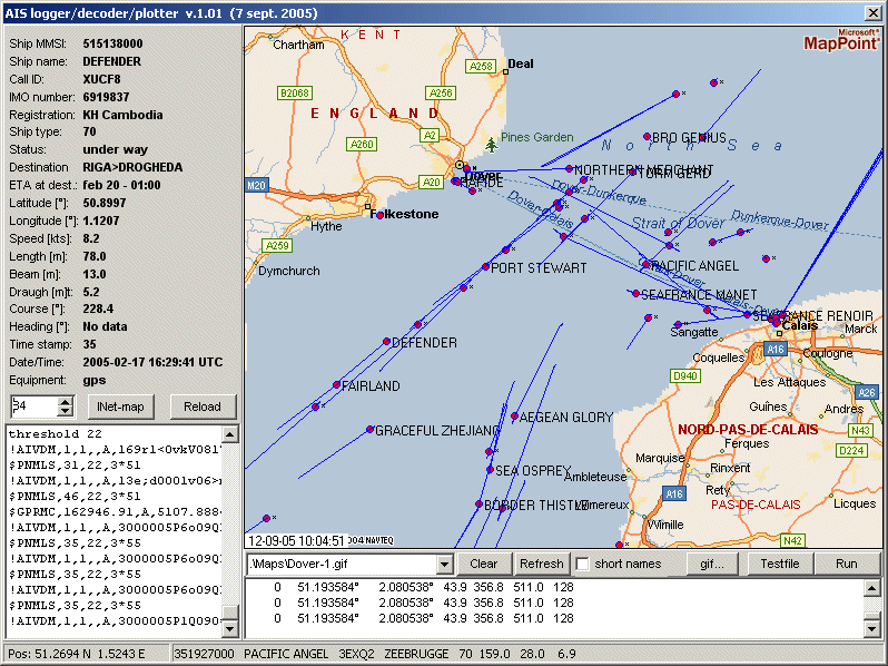 Ship-tracking with AIS-logger/decoder/plotter