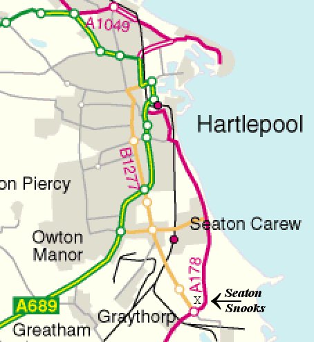 At the north of the junction of Brenda Road (B1277) and A178 nearSeaton ...