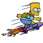 Bart on a Flaming skateboard!
