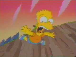 Bart screaming while falling down a cliff!