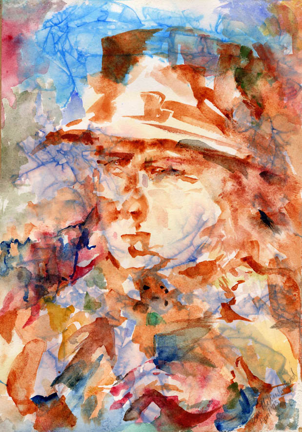 Jack Jepper . Picture area 176 x 270mm. Watercolour