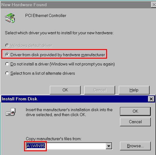 Installation of Network Card Driver