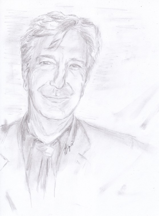 Smiling Alan Rickman