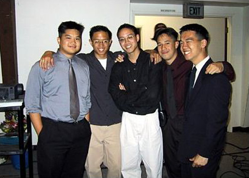 AACF Banquet 2001 with Old Folks L-->R: Brian Hui, Jason Lau, Bob Lin ...
