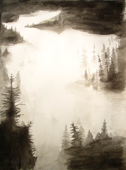 Ink Wash of Trees