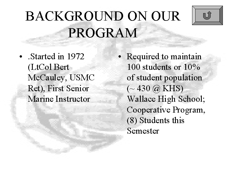 BACKGROUND ON OUR PROGRAM