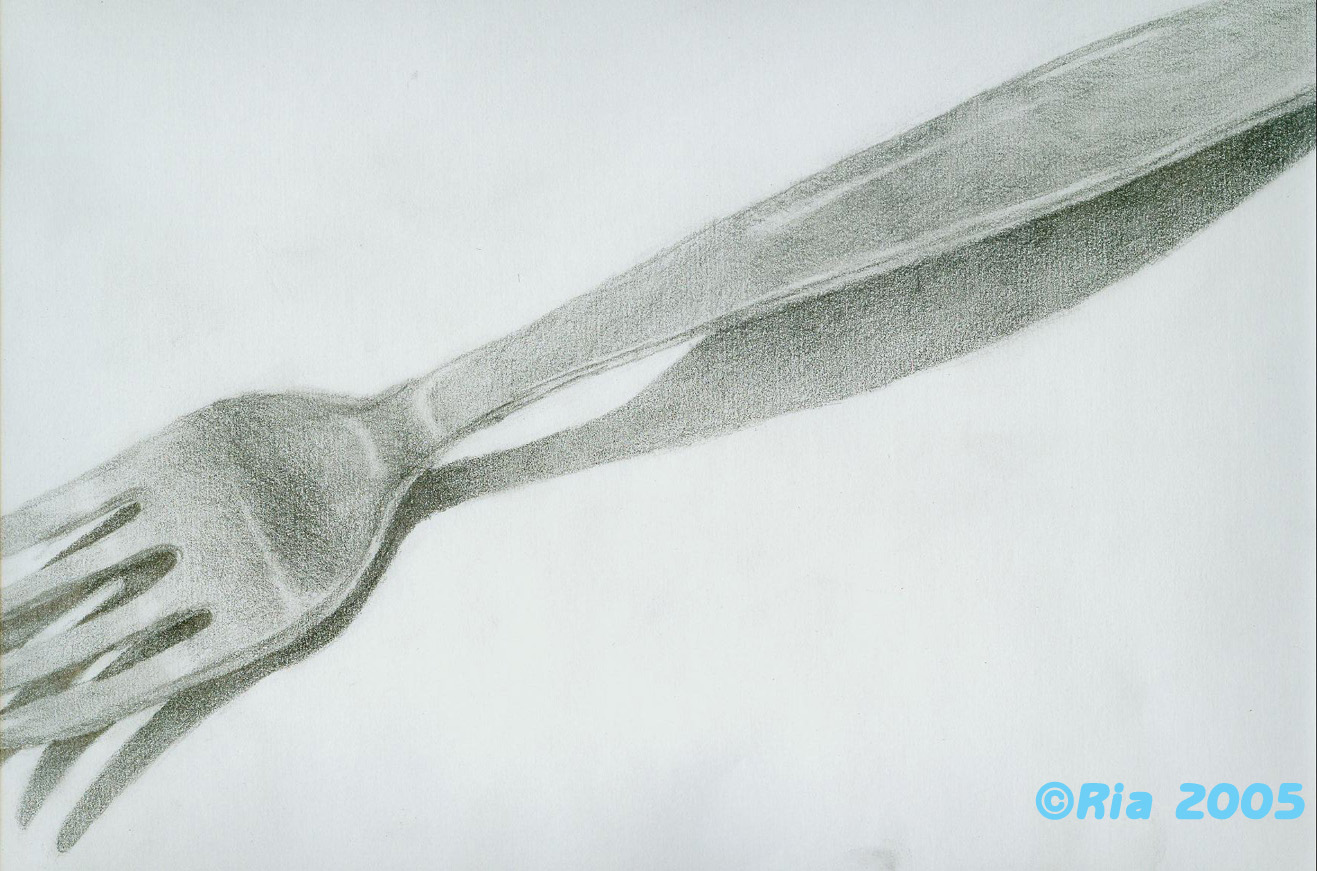 Fork Pencil Drawing
