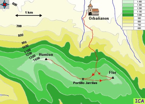 Ruta de ascensión al Humión