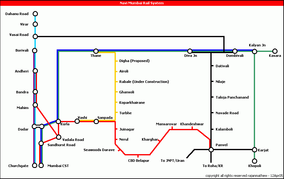INDIABUS - Navi Mumbai Bus Information - Navi Mumbai Suburban Rail Network