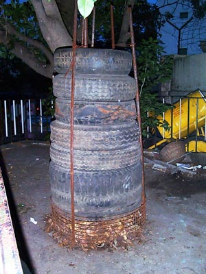 Green Life : Using old tyres for composting and 'potting'