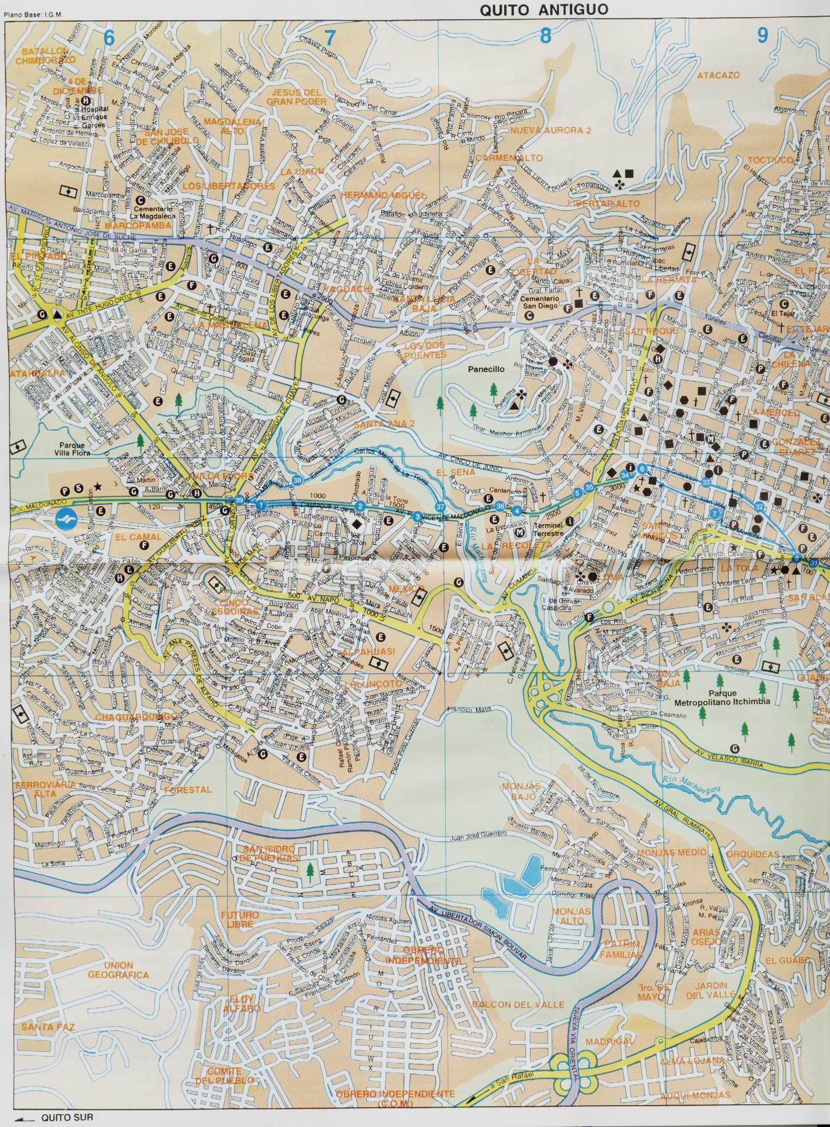 Maps of Ecuador, Quito Hi resolution maps. Карты Эквадора, карта г.Кито ...