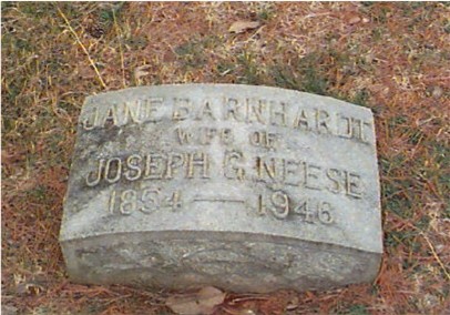 Joseph Neese and Mary Jane Barnhardt - Pine Hill Cemetery - Tombstone ...