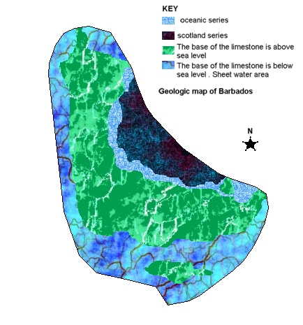Above is a geological map ofBarbados.