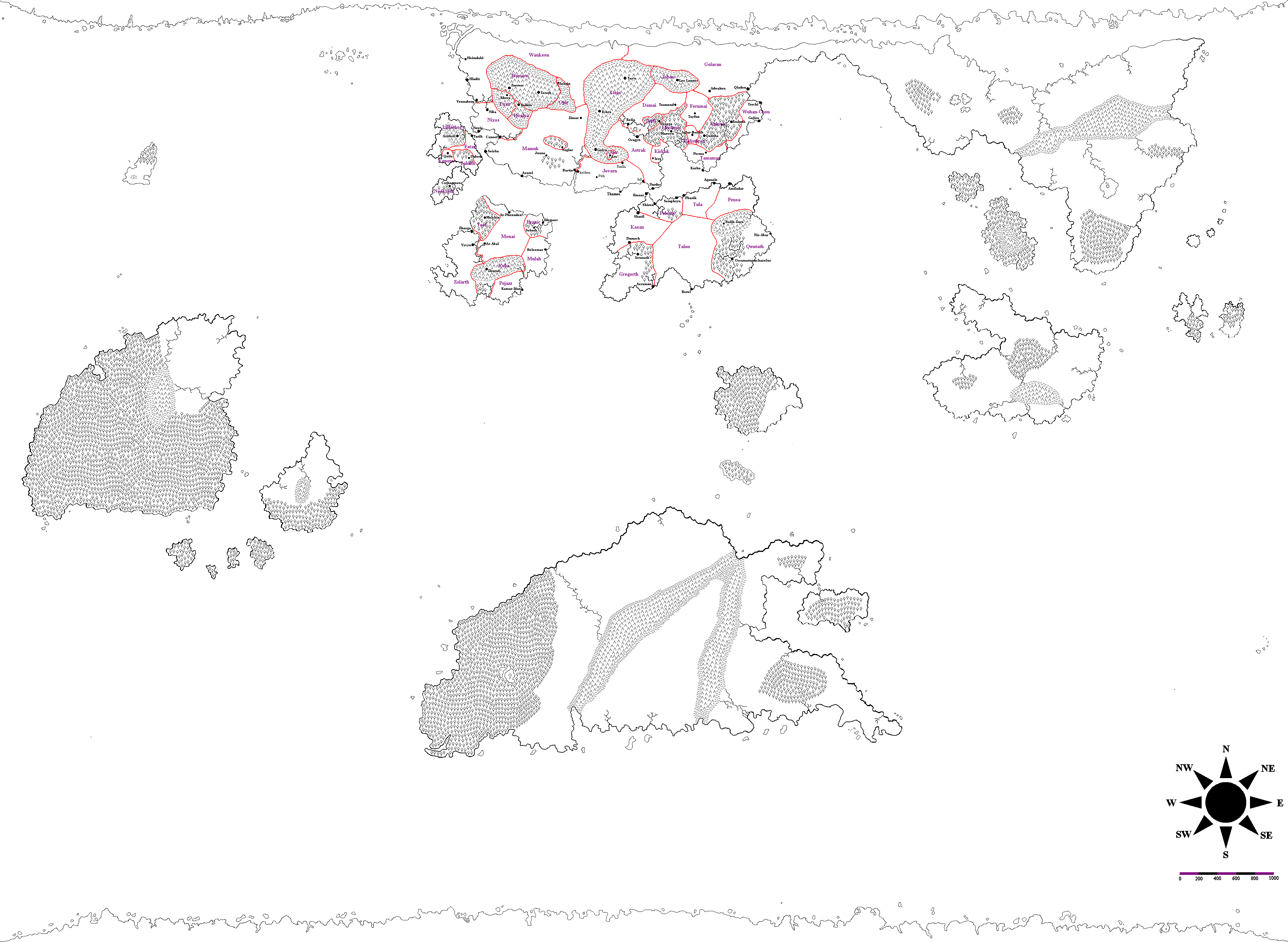 Black And White World Map