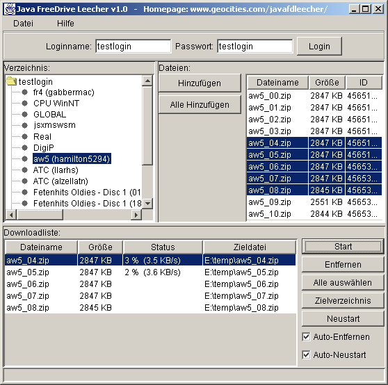 Java FreeDrive Leecher