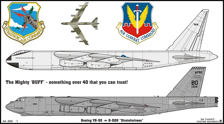 Boeing YB-52 y B-52H | Boeing, Military drawings, Strategic air command