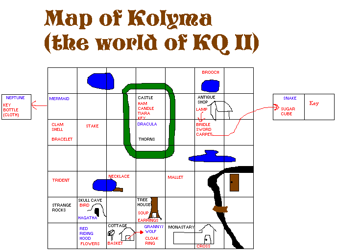 A Map Of The King's Quest II World