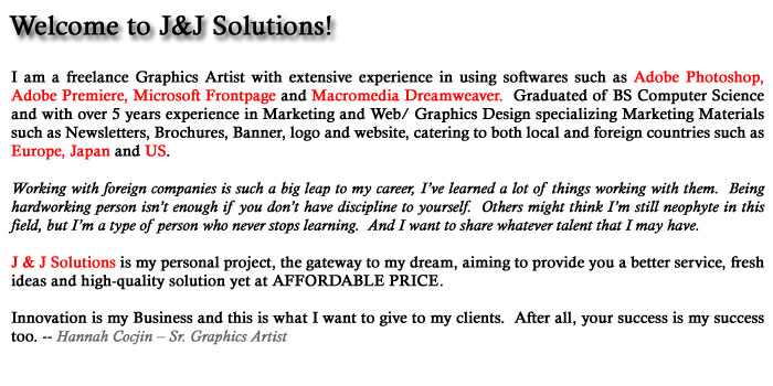 Welcome to J&J Solutions Co.!