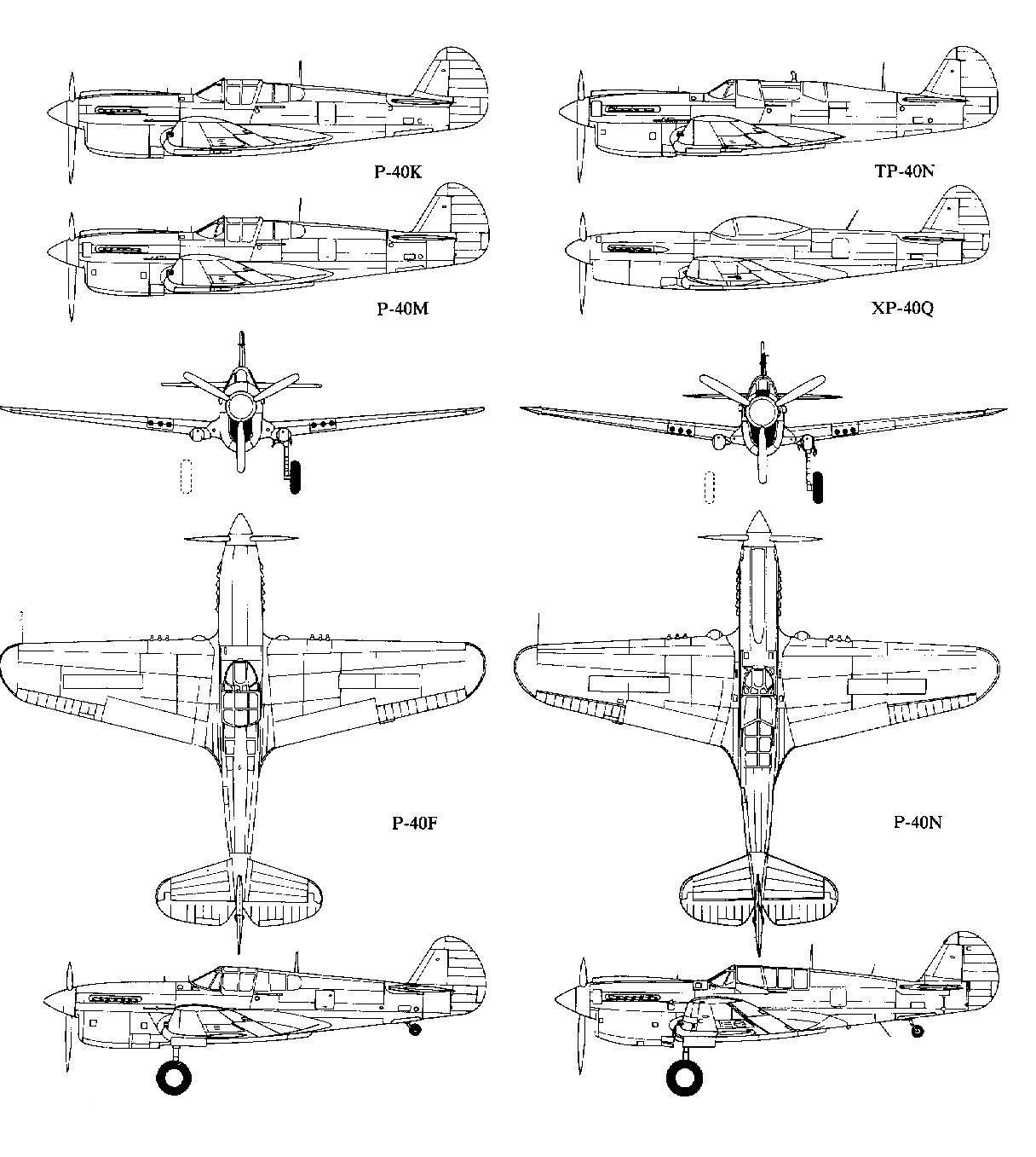 P-40 Specifications & 3-Views