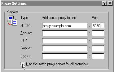 Entering a Proxy in Internet Explorer 4