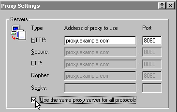 Entering a Proxy in Internet Explorer 4