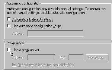 Entering a Proxy in Internet Explorer 5