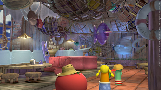 The restaurant is decorated with all kinds of fishy things. The Pirates
