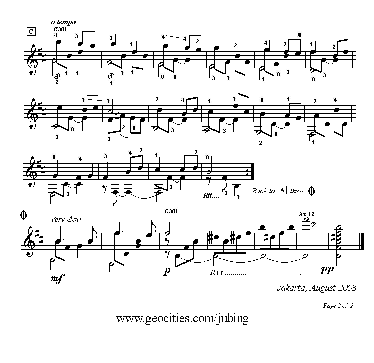 Jubing's Guitar Compositions and Transcriptions