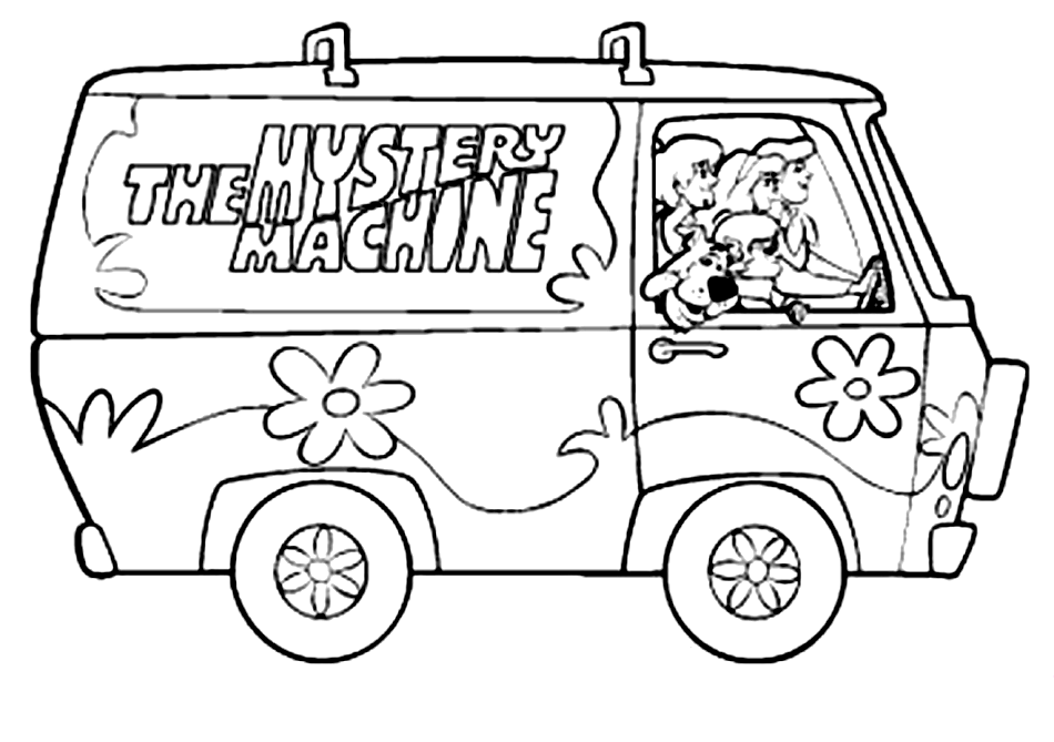 Scooby Doo Mystery Machine Coloring Pages