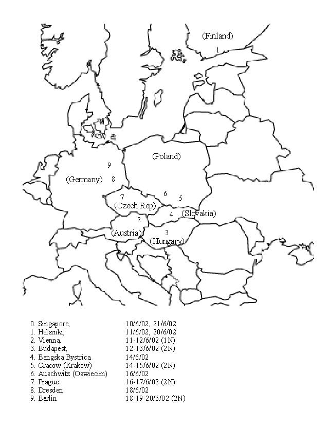 Eastern Europe Tour Map