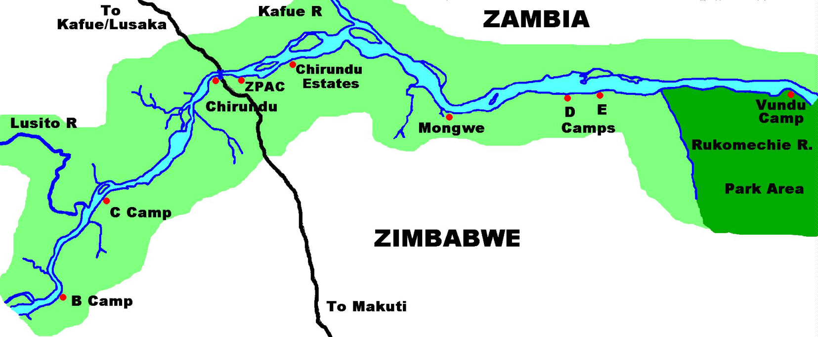 Kariba Angling Society - Maps B Camp/Vundu Camp