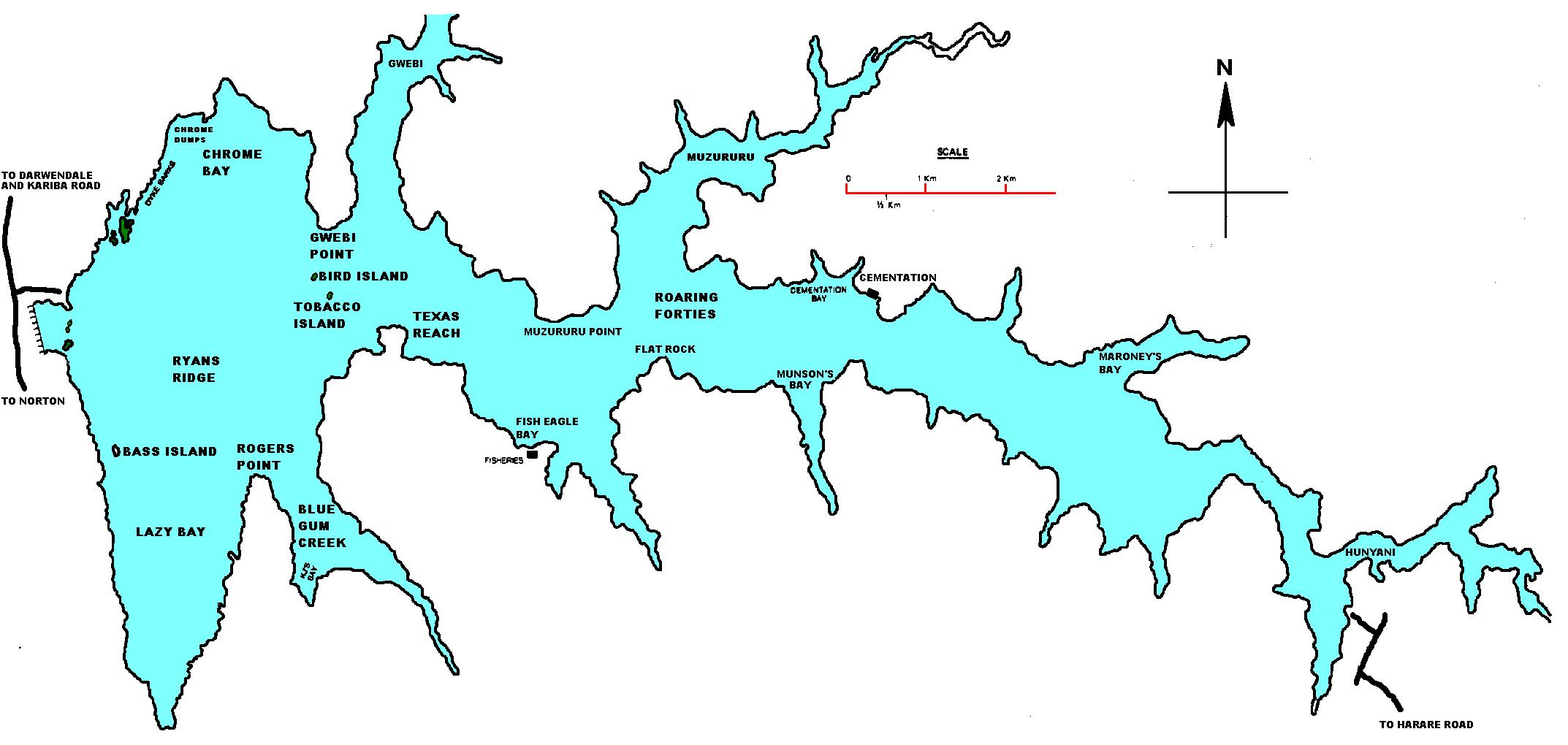 Kariba Angling Society - Maps Lake Manyame (Darwendale)