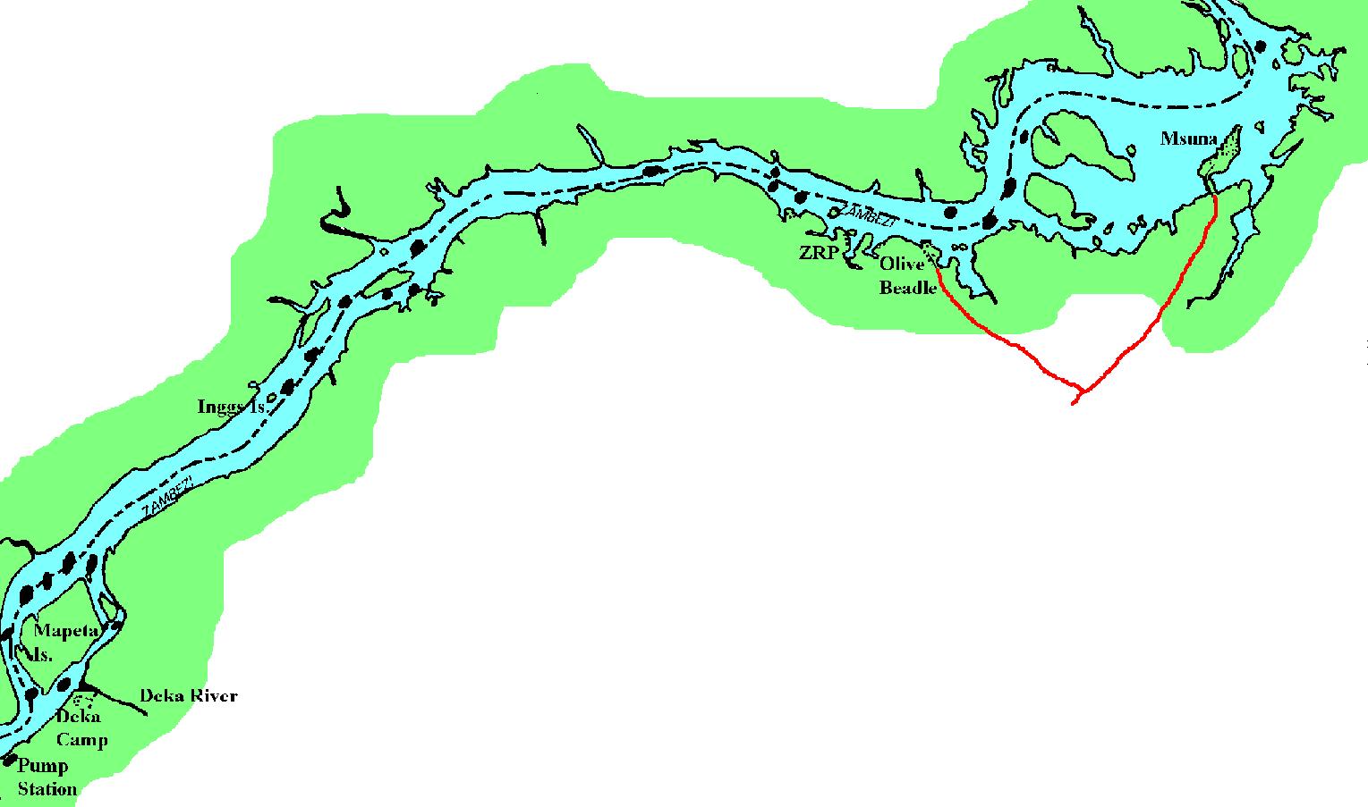 Kariba Angling Society - Maps IZambezi River - Matabeleland