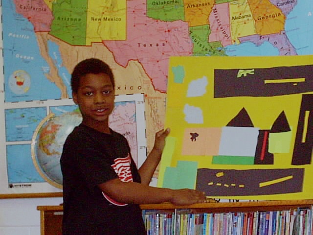 Student presenting his community project