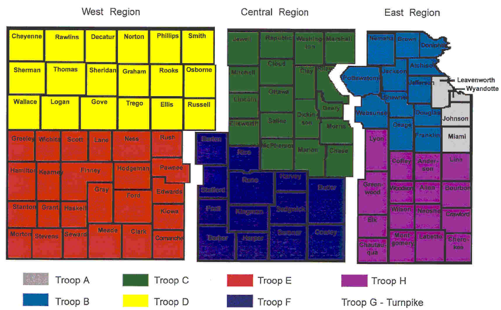 Kansas Highway Patrol Map