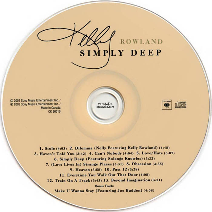 Kelly Rowland Simply Deep Album Covers