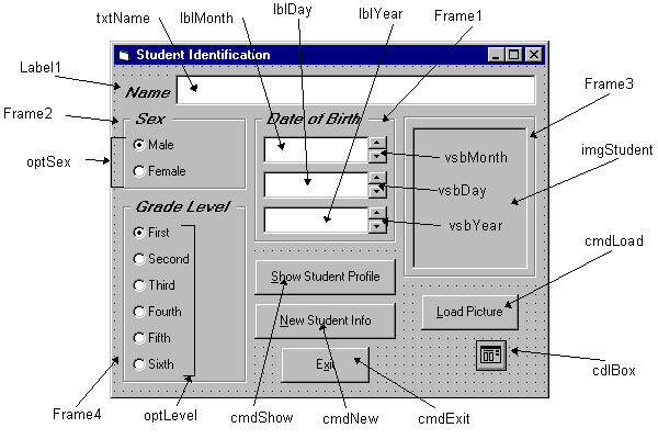 Learn Visual Basic 6.0 - Exercise 4: Student Database Input Screen