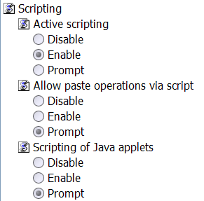 IE6 Security Settings