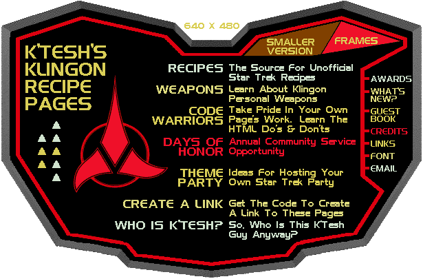 K'Tesh's Klingon Recipe Pages